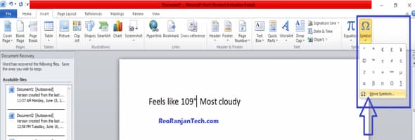 How To Insert Stylish Symbol In Word